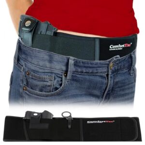 belly band gun holsters by comforttac, belly band pistol holster for men & women by, belt fits smith and wesson, ruger, shield, glock - firearm accessories for most pistols and revolvers