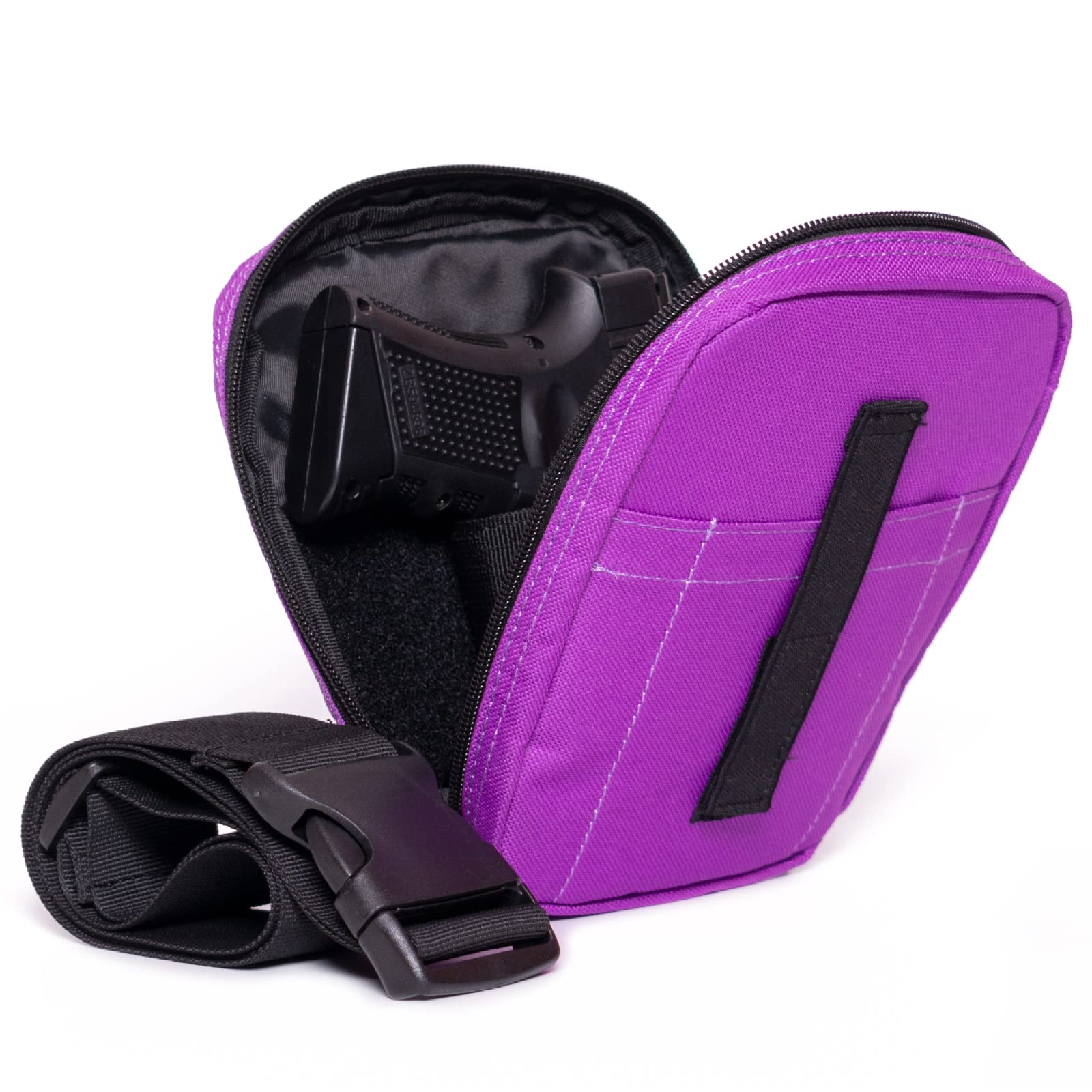 POYOLEE Concealed Carry Gun Holster Pouch for Women Fanny Pack Pistol Case Small Shooting Bag for Mid and Compact Handguns (Single Purple)