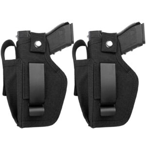 2 pack universal concealed carry gun holster for women and men, inside or outside the waistband with magazine iwb holsters right and left hand draw fits subcompact compact full size pistols