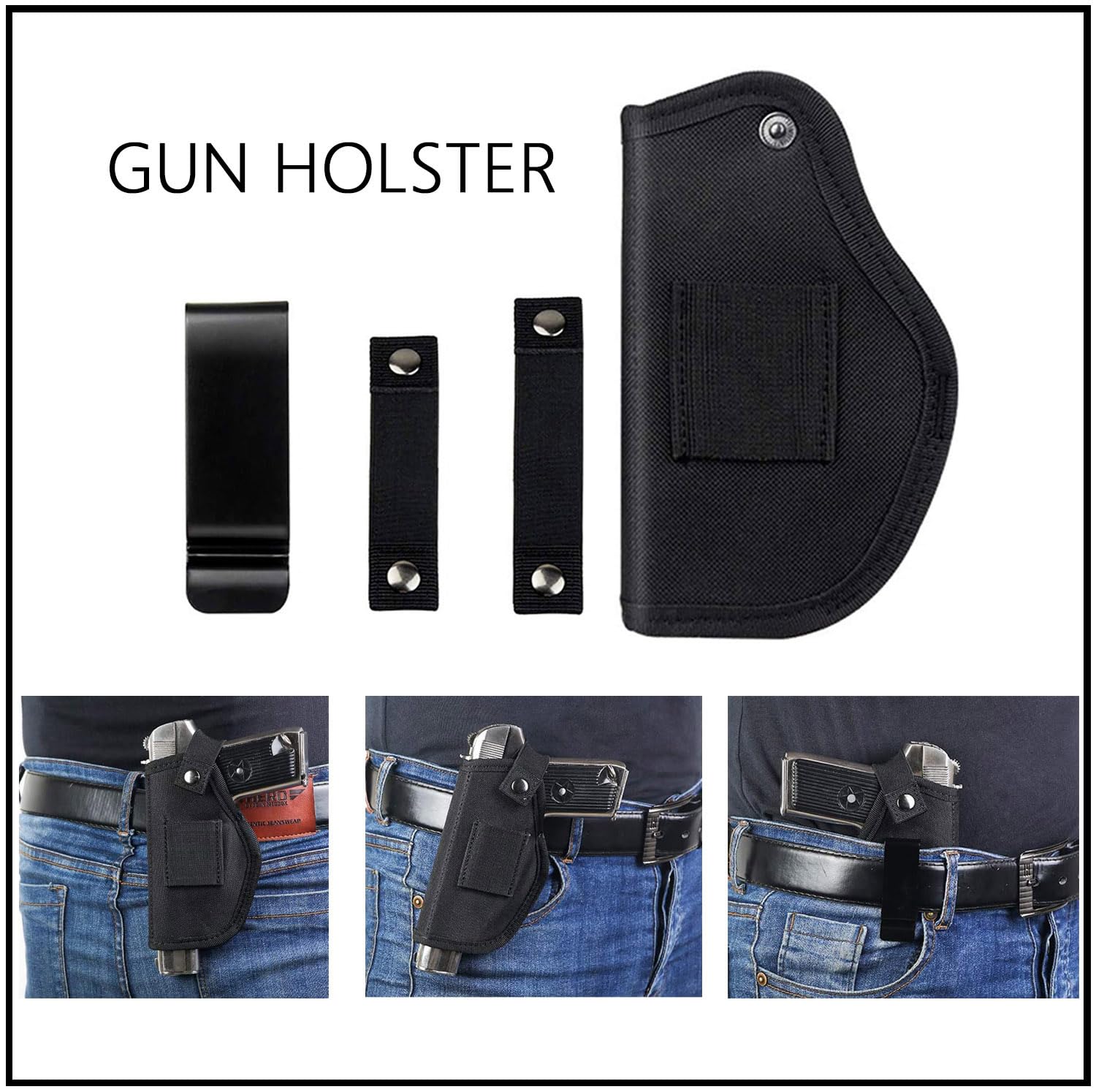 Gun Holsters for Men/Women, 380 Holster for Pistols, IWB/OWB 9mm Holsters for Concealed Carry Universal Airsoft Right/Left,Gun Holsters Fit for Glock 23,26,27,42, M&P Shield