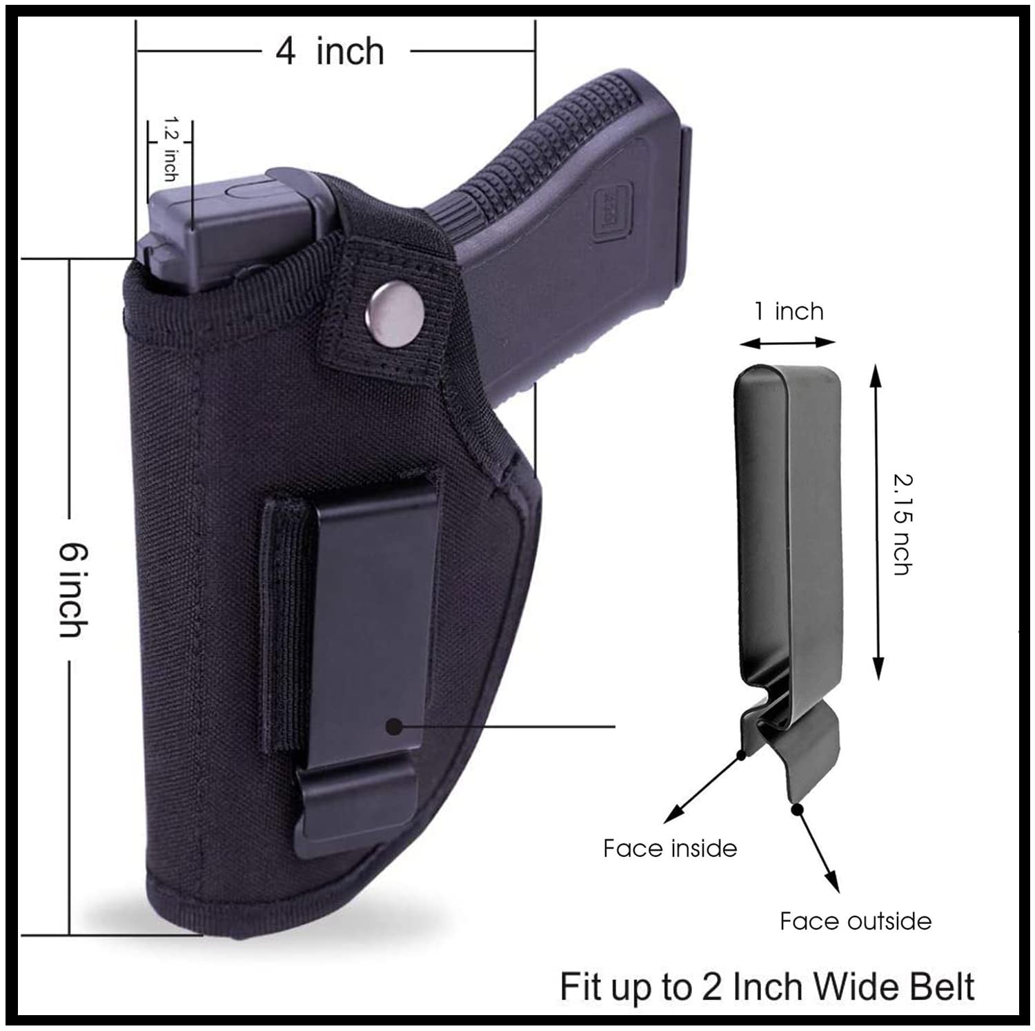 Gun Holsters for Men/Women, 380 Holster for Pistols, IWB/OWB 9mm Holsters for Concealed Carry Universal Airsoft Right/Left,Gun Holsters Fit for Glock 23,26,27,42, M&P Shield