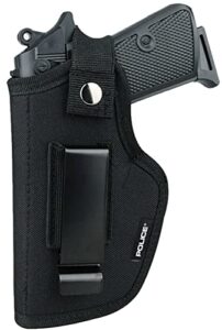 police gun holster for men/women - universal belt pistol holster airsoft right/left, iwb/owb 9mm holster for concealed carry - 380 holster for pistols compatible with glock 23,26,27,42, m&p shield