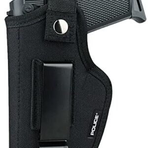 POLICE Gun Holster for Men/Women - Universal Belt Pistol Holster Airsoft Right/Left, IWB/OWB 9mm Holster for Concealed Carry - 380 Holster for Pistols Compatible with Glock 23,26,27,42, M&P Shield