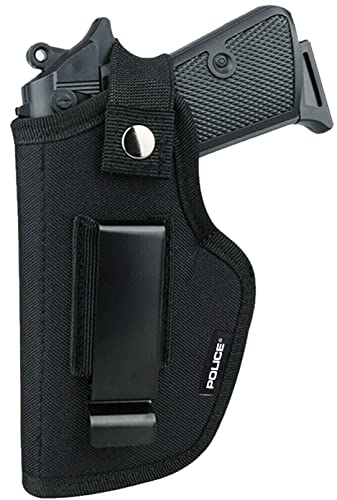 POLICE Gun Holster for Men/Women - Universal Belt Pistol Holster Airsoft Right/Left, IWB/OWB 9mm Holster for Concealed Carry - 380 Holster for Pistols Compatible with Glock 23,26,27,42, M&P Shield