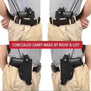 POLICE Gun Holster for Men/Women - Universal Belt Pistol Holster Airsoft Right/Left, IWB/OWB 9mm Holster for Concealed Carry - 380 Holster for Pistols Compatible with Glock 23,26,27,42, M&P Shield