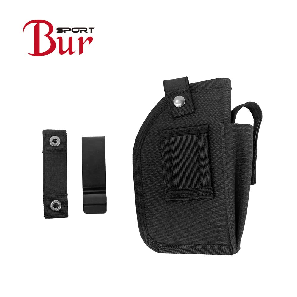 Bursport Concealed Carry Gun Holster with Mag Pouch Fits Handgun with Laser Light Mounted IWB OWB Ambidextrous Use by Convertible Clip