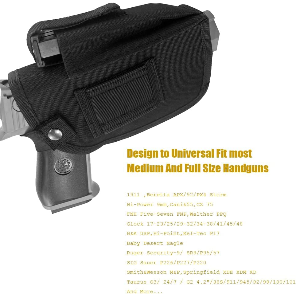 Bursport Concealed Carry Gun Holster with Mag Pouch Fits Handgun with Laser Light Mounted IWB OWB Ambidextrous Use by Convertible Clip