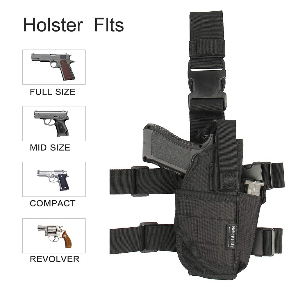 Nehostertfy Drop Leg Holster for Pistol- Right Handed Tactical Thigh Airsoft Pistol Holster Adjustable Gun Holster Upgrade