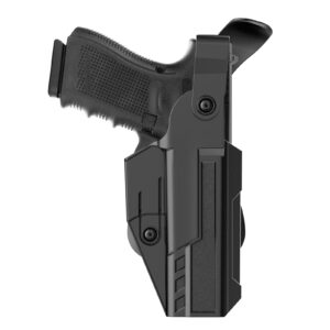 g19 level 3 retention duty holster for gen 1 2 3 4 5 glock 19/17/19x, glock 23/32, glock 45/44, law enforcement, adjustable /cant polymer duty belt gun holster - right handed