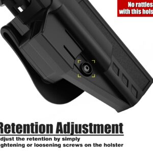 G19 Level 3 Retention Duty Holster for Gen 1 2 3 4 5 Glock 19/17/19X, Glock 23/32, Glock 45/44, Law Enforcement, Adjustable /Cant Polymer Duty Belt Gun Holster - Right Handed