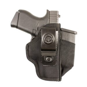 desantis pro stealth, inside the waistband gun holster, padded ballistic nylon, handcrafted concealed carry holster, glock 17, glock 19, fn 509, s&w m&p 9/40 4.25”, and more, ambidextrous, black