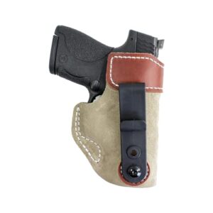 desantis sof-tuck gun holster with adjustable cant, soft no-slip suede, fits s&w shield/ruger sr9c/springfield hellcat, unisex holster, available for most concealable handguns in right and left hand