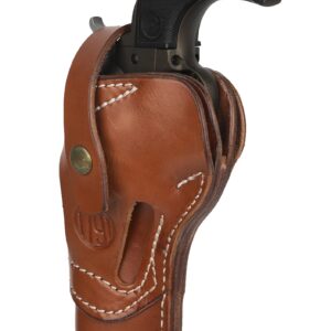 1791 GUNLEATHER Single Six Holster - Ambidextrous Leather Revolver Holster, Fits Ruger Wrangler, Heritage Rough Rider, Colt SSA and Similar Six Gun Pistols (Size 5.5) Brown