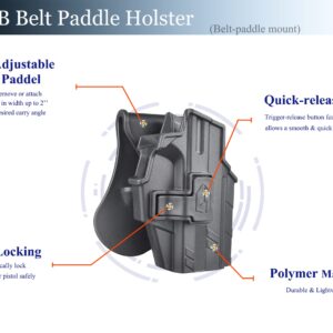 OWB Paddle Holster Compatible with Sig P365X(Not for P365X Macro/RomeoZero), Sig Sauer P365, Sig P365XL, Sig P365 SAS, Open Carry Gun Holster, Adjustable Cant, Quick Release - Right Handed