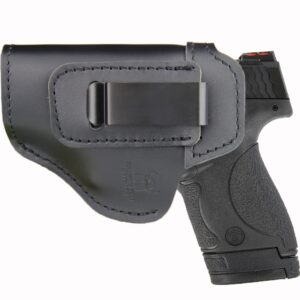 iwb leather holster for inside waistband concealed carry fits:s&w m&p shield-glock19 26 29 30 32 43-beretta px4-ruger ec9s-sig-hk-taurus-xds or similar sized handguns