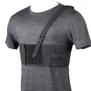 stinger premium ultra breathable chest shoulder holster for concealed carry, universal underarm gun holster, fabric comfortable handgun holster (right hand)