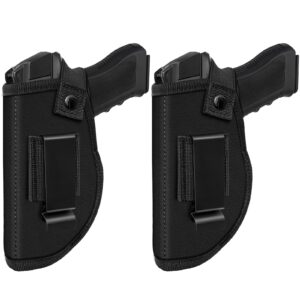 2 pack gun holster, concealed carry holsters for women men, universal holster for pistol, iwb holster for most compact subcompact p365 p938 glock 19 26 27 43 taurus g3c sccy cpx-2 m&p shield 9mm