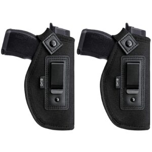 2 pack universal iwb gun holster for concealed carry, inside the waistband pistols holsters, fits all firearms s&w m&p shield 9/40 taurus pt111 g2 sig sauer p320 glock 17 19 26 27 42 43