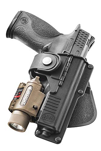 Fobus RBT19 Tactical Holster for Glock 19, 23, 32, 45- Light or Laser Required, Right Hand Paddle , Black