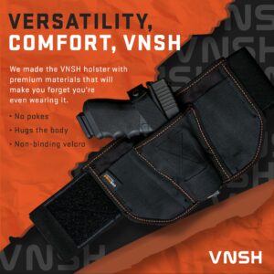 VNSH Belly Band Holster - Concealed Carry Gun Holster with Double Mag Pouch for Men & Women