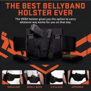 VNSH Belly Band Holster - Concealed Carry Gun Holster with Double Mag Pouch for Men & Women