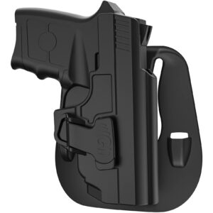 owb holster for s&w m&p bodyguard 380 with integrated red laser/none laser, right-handed gun holster for m&p bodyguard .380 pistol, 60° adjustable paddle handgun holsters with rapid release