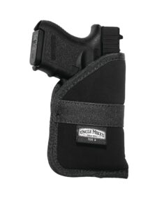 uncle mike's off-duty and concealment nylon ot inside-the-pocket holster (size 4, black)