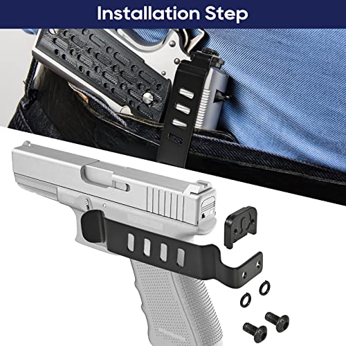 Olaismln Gun Belt Clip, Low Profile Slim Concealed Carry Easy Install for Glock Gen 1-4 Models