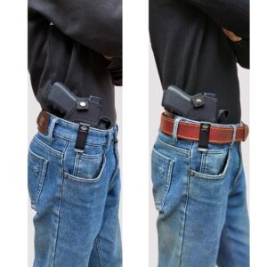 Gun Holster with Small & Medium Laser for Pistols : Glock 19 17..Taurus G3C G3 9mm..Sig Sauer..S&W M&P Shield..Ruger..Springfield With TLR-6 & CT Laser..- Fits 3.1'' to 4.7'' Barrel -Right/Left-Handed