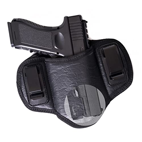 POYOLEE Tactical Pancake Holster, Concealed Carry Gun Holster for Men, Universal IWB Holster for Pistol, Fits Glock 19 17 20 23 | Beretta 92 FS, PX4, XDM, MP with Laser.