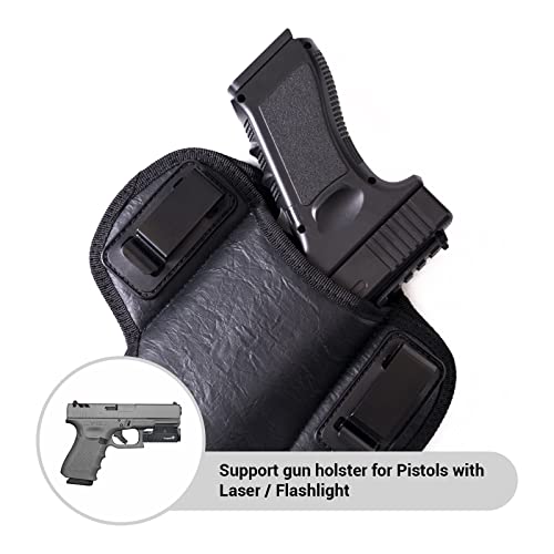 POYOLEE Tactical Pancake Holster, Concealed Carry Gun Holster for Men, Universal IWB Holster for Pistol, Fits Glock 19 17 20 23 | Beretta 92 FS, PX4, XDM, MP with Laser.