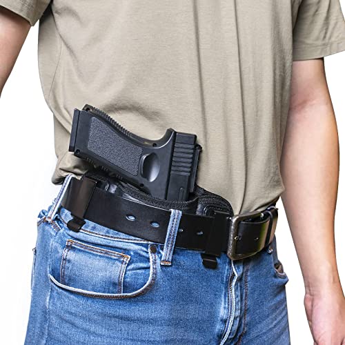 POYOLEE Tactical Pancake Holster, Concealed Carry Gun Holster for Men, Universal IWB Holster for Pistol, Fits Glock 19 17 20 23 | Beretta 92 FS, PX4, XDM, MP with Laser.