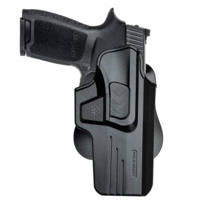 pole.craft owb paddle polymer holsters fit: sig sauer p320 full compatible sig sauer p320 carry pistol, outside waistband open polymer holster with safety lock, angle adj-1.5“-2” belt adjustable