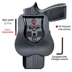 Pole.Craft OWB Paddle Polymer Holsters Fit: Sig Sauer P320 Full Compatible Sig Sauer P320 Carry Pistol, Outside Waistband Open Polymer Holster with Safety Lock, Angle adj-1.5“-2” Belt Adjustable