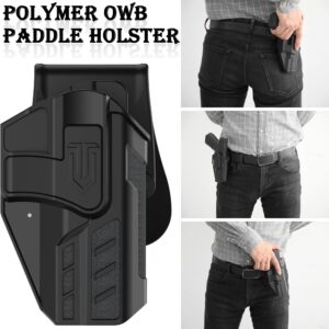 G17 G19 Holster, Adjustable Retention Holster for Glock 17 19 19X 31 32 44 45 Gen 1-5, Open Carry OWB Holsters for Glock 22 23 Gen 1-4, Level Ⅱ Outside Waistband Paddle Gun Holster with Rapid Release