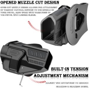 G17 G19 Holster, Adjustable Retention Holster for Glock 17 19 19X 31 32 44 45 Gen 1-5, Open Carry OWB Holsters for Glock 22 23 Gen 1-4, Level Ⅱ Outside Waistband Paddle Gun Holster with Rapid Release