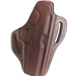 colt 1911 commander owb pancake leather gun holster 4" - 4.25" (brown)