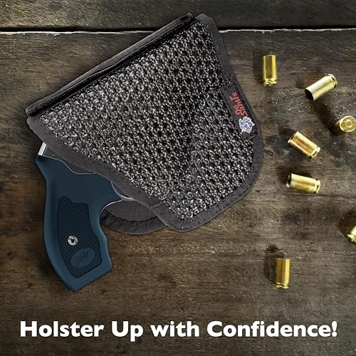 DeSantis Superfly Gun Holster, Sticky Rubberized Fabric, Fits Ruger LCRx, SP101 2”, Colt Detective Special 2”, Cobra 2” Reversible and Removable Outer Flap, Unisex Pocket Holster, Ambidextrous, Black