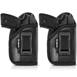 2 pack iwb holster with laser sight, concealed carry gun holster for women/men, eco leather concealment inside waistband holsters with metal clip fits most midsize & compact 9/40/45 & laser attachment