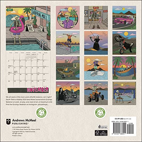 Death Takes a Holiday 2024 Wall Calendar