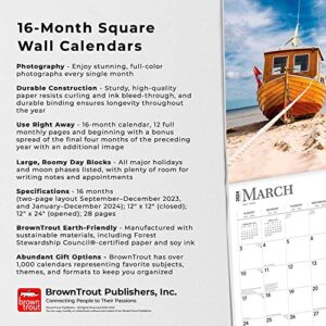 Beaches | 2024 12 x 24 Inch Monthly Square Wall Calendar | Foil Stamped Cover | BrownTrout | Travel Nature Tropical