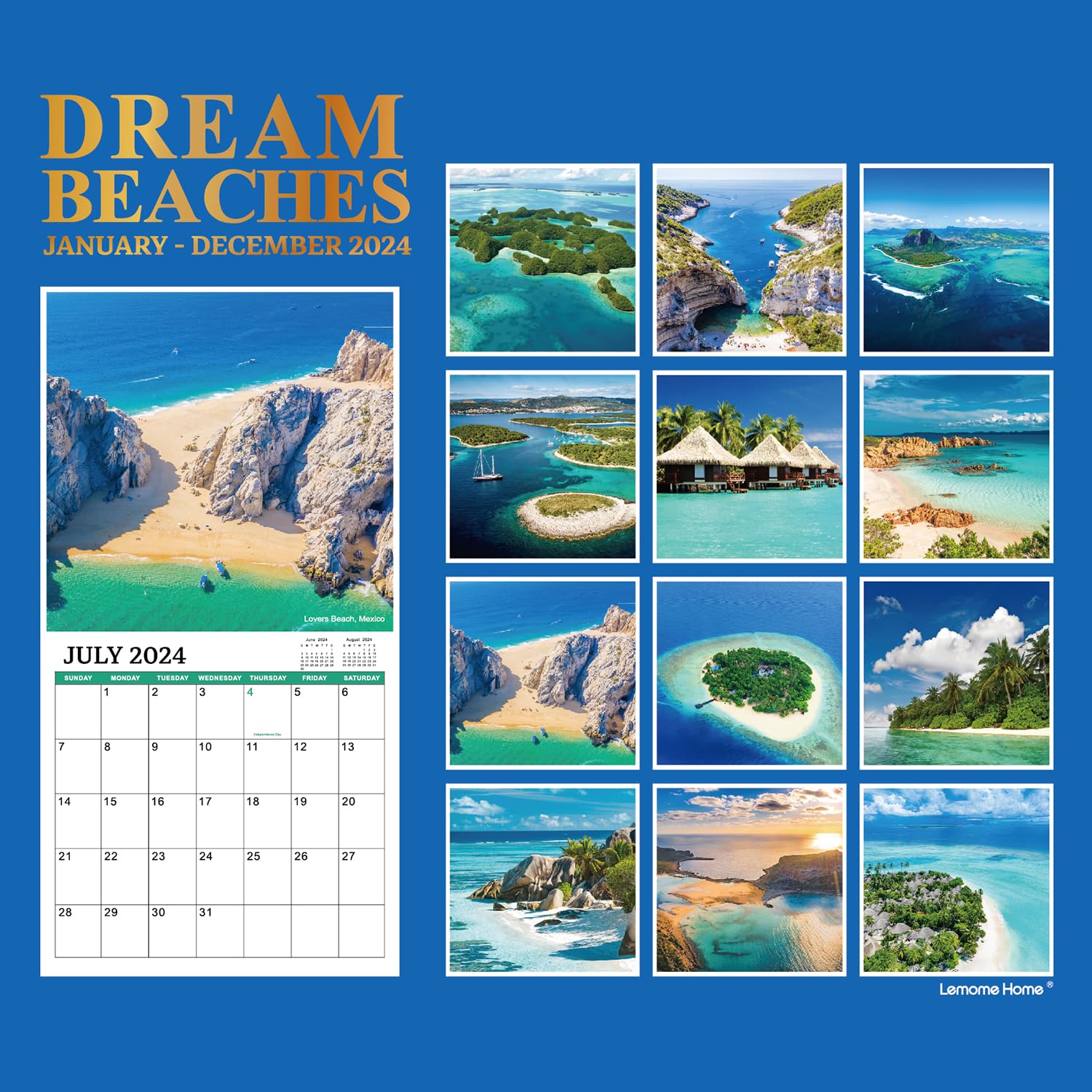 Wall Calendar 2024-2024 Wall Calendar, 12-Month Calendar 2024, Jan. 2024 -Dec. 2024, 12" x 24" (Open), 2024 Calendar with Unruled Blocks, Thick Paper- Sea Island