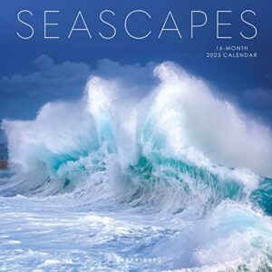 graphique seascapes wall calendar - 16-month 2023 calendar, 12"x12" w/ 3 languages, 4-month preview, & marked holidays…