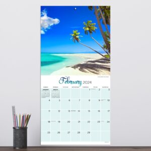 TF PUBLISHING 2024 Tropical Beaches Wall Calendar | Large Grids for Appointments and Scheduling | Vertical Monthly Wall Calendar 2024 | Home and Office Organization | Premium Gloss Paper | 12"x12”