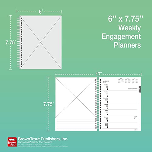 Beaches | 2024 6 x 7.75 Inch Spiral-Bound Wire-O Weekly Engagement Planner Calendar | New Full-Color Image Every Week | BrownTrout | Travel Nature Tropical