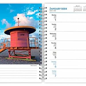 Beaches | 2024 6 x 7.75 Inch Spiral-Bound Wire-O Weekly Engagement Planner Calendar | New Full-Color Image Every Week | BrownTrout | Travel Nature Tropical