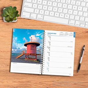 Beaches | 2024 6 x 7.75 Inch Spiral-Bound Wire-O Weekly Engagement Planner Calendar | New Full-Color Image Every Week | BrownTrout | Travel Nature Tropical