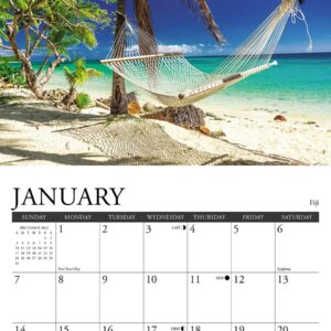 Willow Creek Press Ah The Beach! Monthly Mini 2024 Wall Calendar (7" x 7")