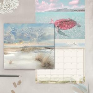 Legacy Seaside Serenity Sand Blue 13 x 12 Paper 2024 Hanging Wall Calendar