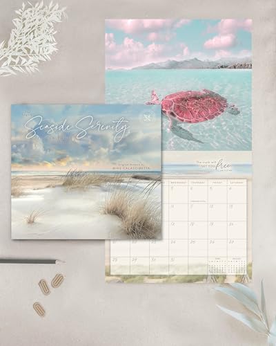 Legacy Seaside Serenity Sand Blue 13 x 12 Paper 2024 Hanging Wall Calendar